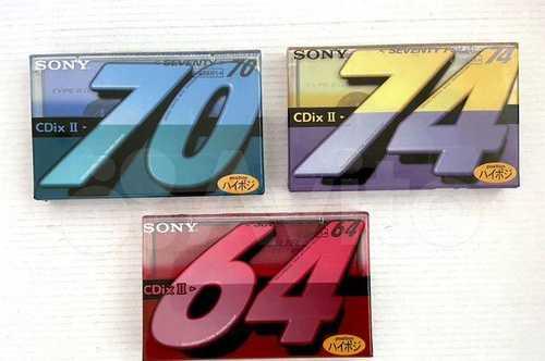 Набор 3 кассеты Sony CDix II 64 70 74 - 1997 г