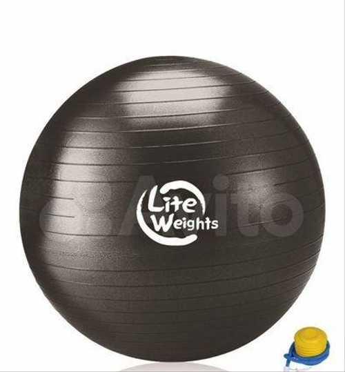 Мяч гимнастический Lite Weights (100 см, антивзрыв, ножной насос, черный) (1869LW)