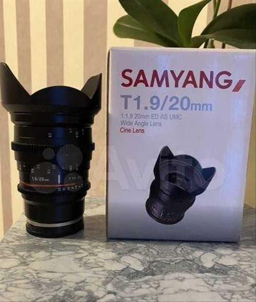 Объектив samyang rokinon 20 fe