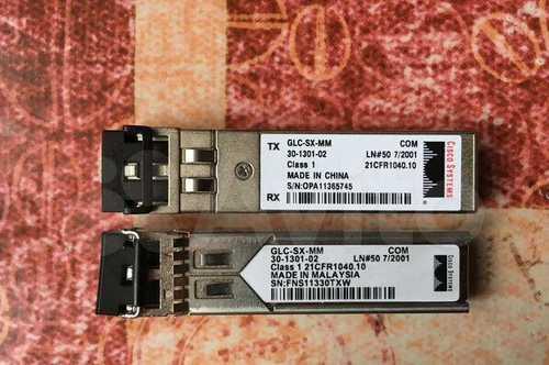 2 Трансивера cisco фирменные glc-sx-mm 30-1301-02