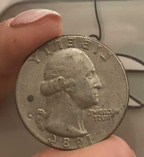 Монета США liberty quarter dollar 1984