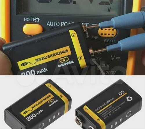 Аккумулятор крона 9v usb okcell 800mAh батарейка