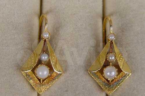 Серьги, золото 750 пробы