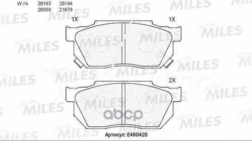 Колодки Тормозные Honda Civic/Crx/Prelude 83-95 Передние Lowmetallic Miles арт. E400420