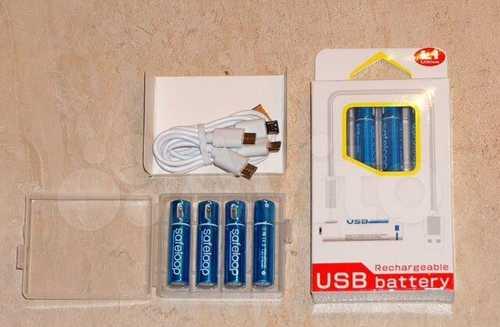 Аккумулятор Li-ion AAA 1.5v 675mAh Micro-USB