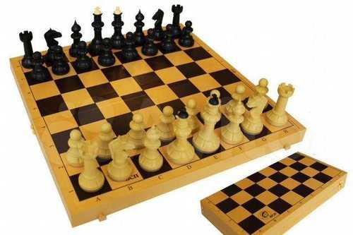 Шахматы Евроспорт обиходные, с шахматной доской, пластик (03-035)