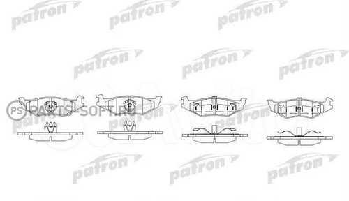 Patron PBP7012 Колодки тормозные дисковые задн chrysler GS daytona shelby купе 87-92, LE baron 86-91, LE baron кабрио 86-96, NEW yorker 93-98, saratog