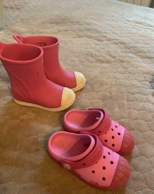 Детские резиновые сапоги crocs