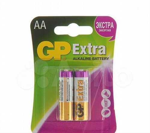 Батарейка алкалиновая GP Extra, AA, LR6-2BL, 1.5В, блистер, 2 шт