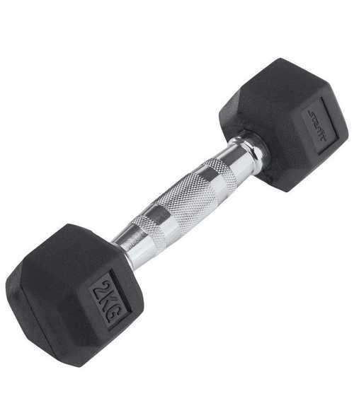 Гантель обрезиненная DB-301 2 кг, черная Starfit