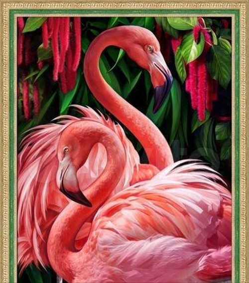 Алмазная мозаика Алмазная живопись "Пара фламинго", 40*30 см (аж-1739)