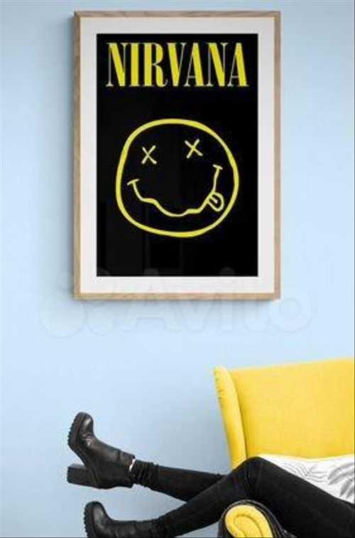 Плакат "Просто Постер" Nirvana - Эмблема группы 40x50 в подарочном тубусе