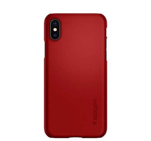 Чехол для iPhone X Spigen Thin Fit красный