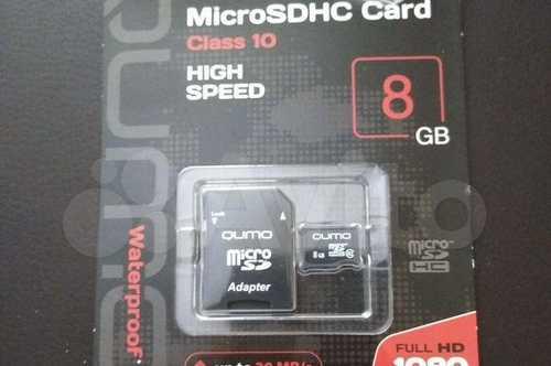 Карта памяти MicroSD класс 10 , 8 гб