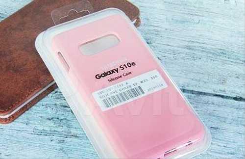 Чехол-накладка для Samsung G970 S10 E silicone case закрытый розовый (4)