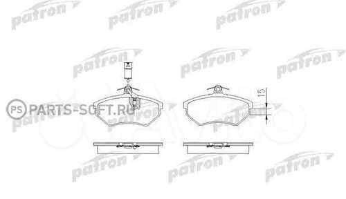 Patron PBP343 Колодки тормозные дисковые передн audi 100 77-82, 100 82-91, 100 Avant 77-83, 100 Avant 82-90, 200 83-91, 200 Avant 83-91, 80 86-91, 90