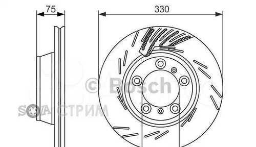 Bosch 0986479732 Диск тормозной porsche panamera 09- левый задний вент