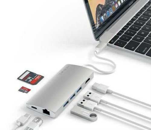 Мини док-станция USB-C для ноутбуков MacBook и др