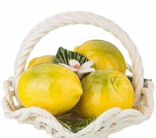Изделие художественно - декоративное корзинка С лимонами, диаметр - 19 см, высота - 15 см orgia 335-377