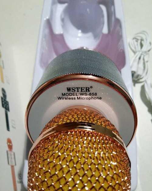 Караоке-микрофон Wster WS-858 Gold. Оригинал
