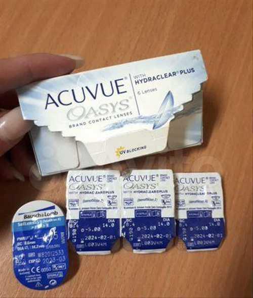 Линзы контактные Acuvue Oasys -5 и Bausch&Lomb -4