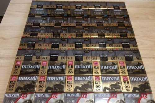 Аудиокассеты Maxell хром и металл 45 штук новые