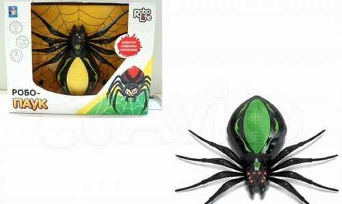 Интерактивная игрушка 1Toy Робо-паук (свет, звук, движение), черно-зеленый (Т16714)