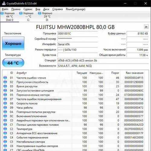 Жесткий диск для ноутбука 80GB