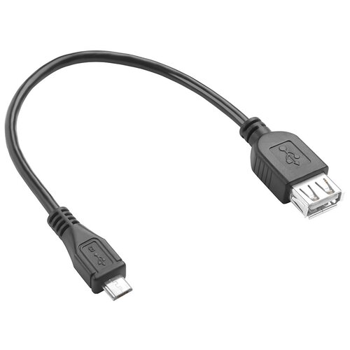 Адаптер переходник OTG 0.15m USB 2.0, MicroUSB, черный Адаптер переходник 4PH-R90033