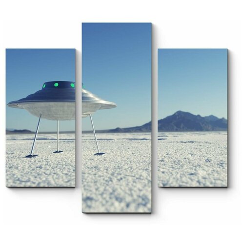 Модульная картина Летающая тарелка в пустыне 110x99