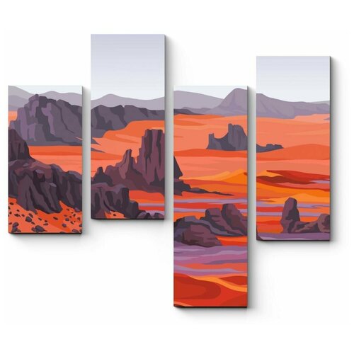 Модульная картина Огненная пустыня 64x60