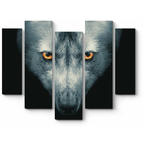 Модульная картина Портрет серого волка 131x106