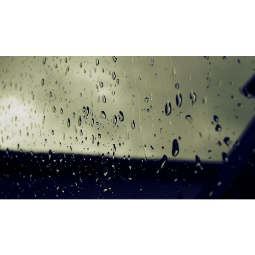 Картина на холсте 60x110 LinxOne "Стекло осень дождь капли" интерьерная для дома / на стену / на кухню / с подрамником