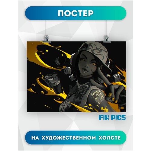Постер на холсте Valorant Raze карточка агента киберспортивный шутер riot (748) 30х40 см