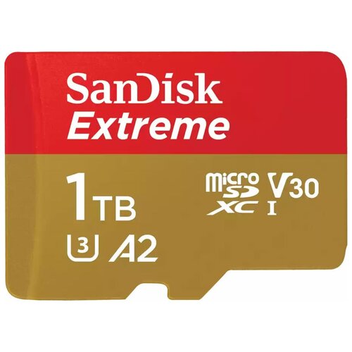 Карта памяти Micro SD 1 Tb Sandisk Extreme, 190MB/s A2 Class 10 V30 UHS-I U3 (SDSQXAV-1T00-GN6MN)