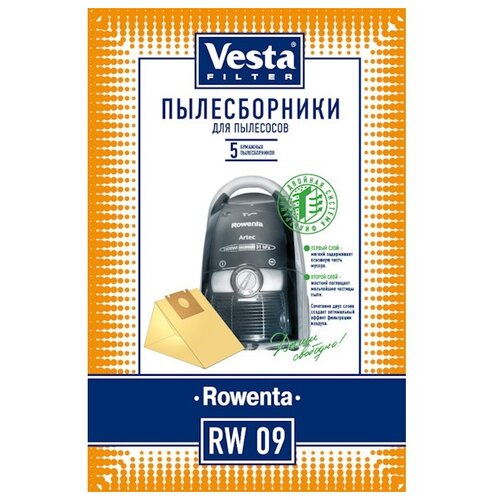 Vesta filter Бумажные пылесборники RW 09, бежевый, 5 шт.