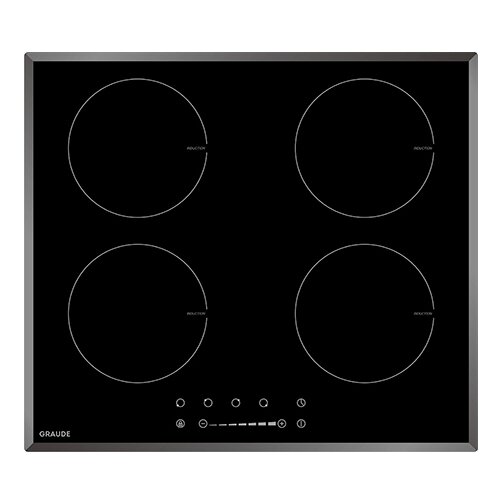 Индукционная варочная панель GRAUDE IK 60.1F, цвет панели черный, цвет рамки серебристый