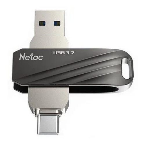 Накопитель USB 3.0/Type-C 128Гб Netac US11, черный/серебристый