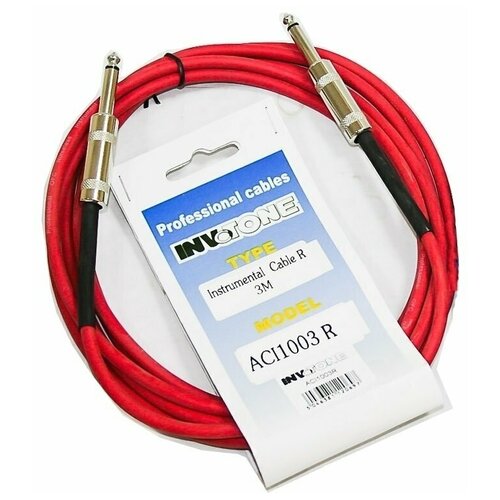 Invotone ACI1003/R - инструментальный кабель, 6.3 mono Jack-6.3 mono Jack 3 м (красный)