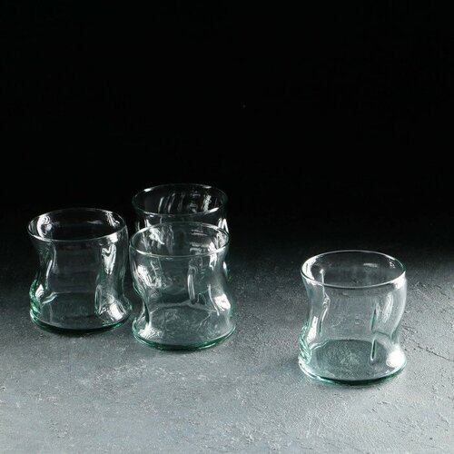 Paşabahçe Набор стеклянных стаканов «Аморф», 4 шт, 340 мл, зеленый