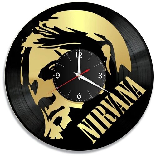 Настенные часы из виниловой пластинки Nirvana Kurt Cobain/ виниловые/из винила/часы пластинка/ретро
