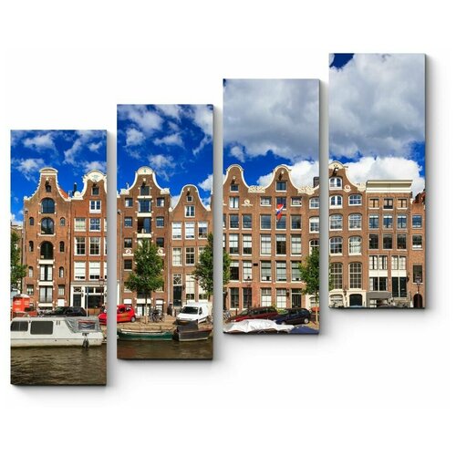 Модульная картина Отличный день для прогулки по каналам Амстердама 130x112
