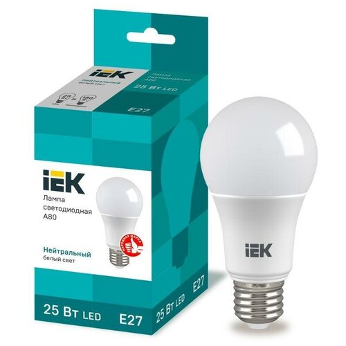 Лампа LED A80 шар 25Вт 230В 4000К E27 IEK LLE-A80-25-230-40-E27 (2шт. в упак.)