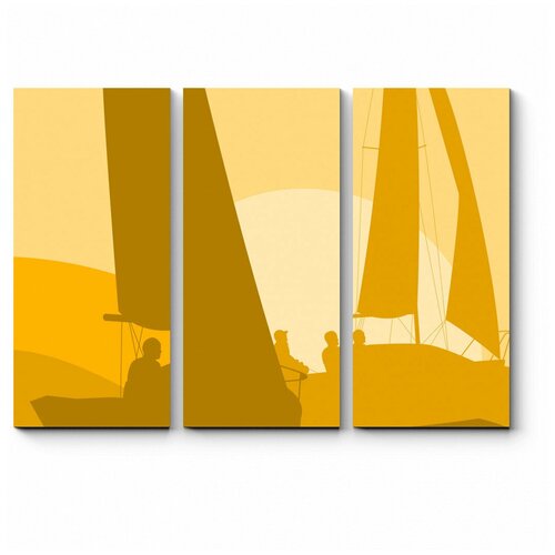 Модульная картина Яхты в лучах закатного солнца 160x115