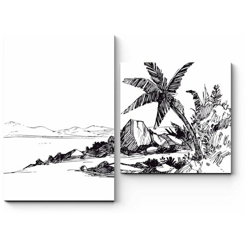 Модульная картина Зарисовка тропического пляжа 50x38