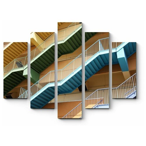 Модульная картина Цветные лестницы105x84
