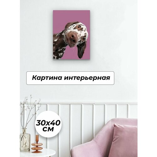 Картина на стену 30х40 см Собака Милая Смешная