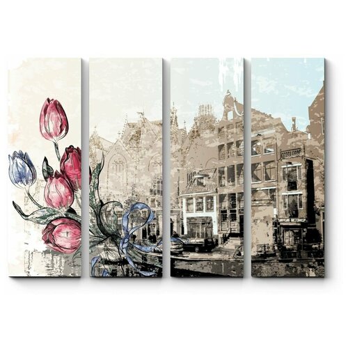 Модульная картина Винтажный Амстердам 80x60