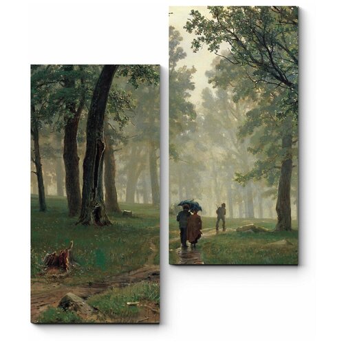 Модульная картина Дождь в дубовом лесу, Шишкин 90x113