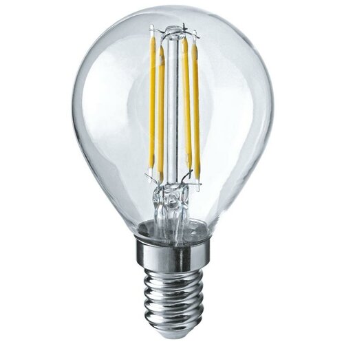 Лампа светодиодная филаментная 80 889 OLL-F-G45-10-230-4K-E14 10Вт шар прозрачная 4000К нейтр. бел. E14 1000лм 220-240В | код 80889 | онлайт (2шт. в упак.)